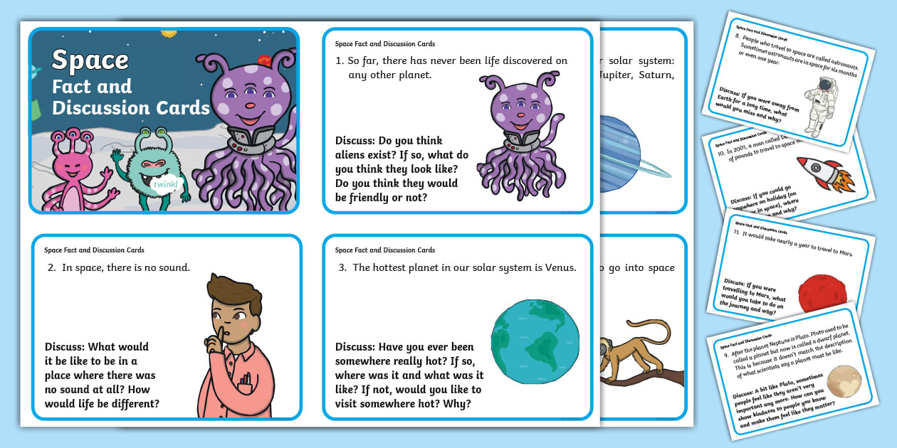 Ages 5-7 Space Fact and Discussion Cards (teacher made)