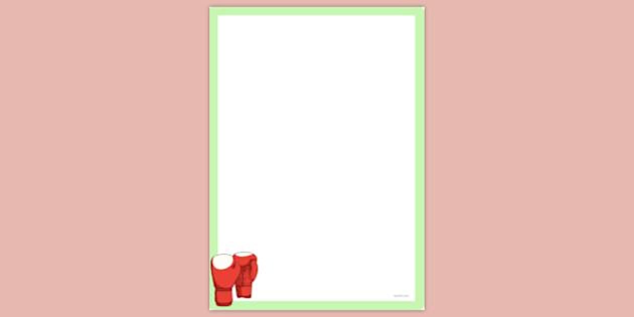 Simple Blank Boxing Gloves Page Border | Page Borders