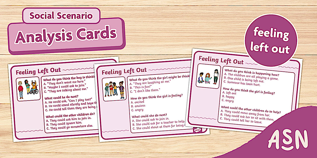 Feeling Left Out Social Scenario Analysis Cards