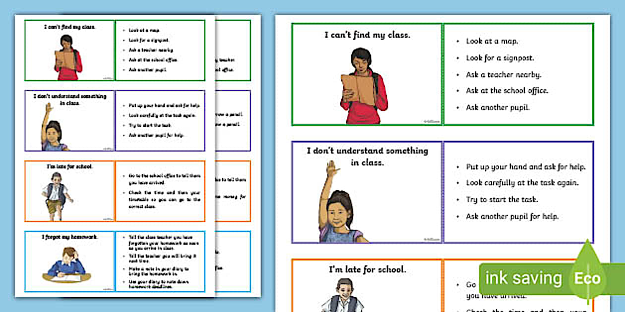 Editable Lanyard-Sized Transition to Secondary Prompt Cards
