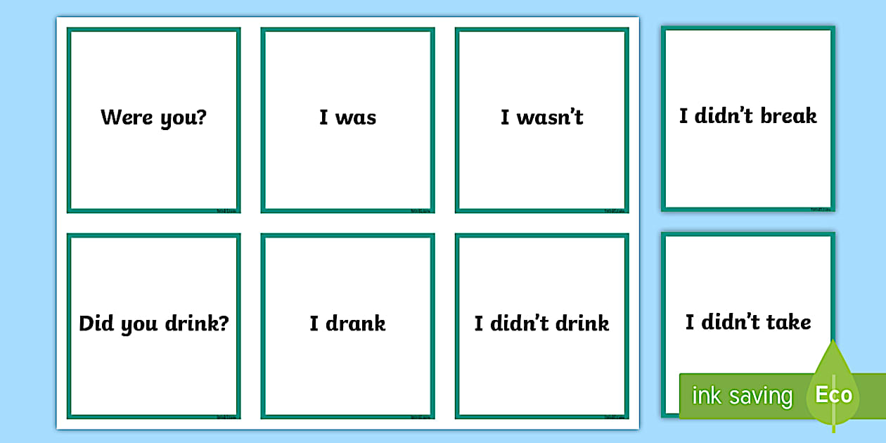 Simple Past Tense Matching - Past Simple Speaking Cards