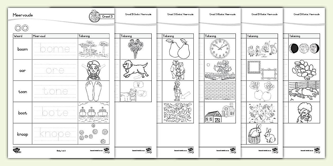Graad 3 Meervoude 'ee; oo; aa, uu' Kwartaal 3 (Teacher-Made)
