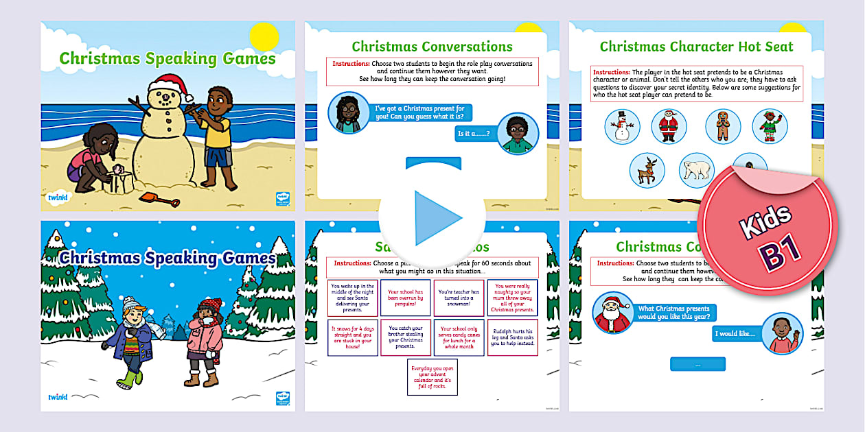 Christmas Speaking Games [Kids, B1] (professor feito)