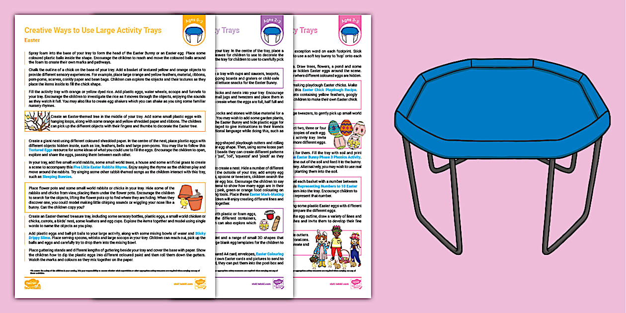 EYFS Ages 0-5 Easter Large Activity Trays Planning Pack