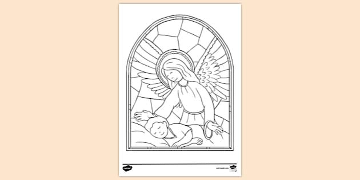 Stained Glass Window Colouring | Colouring Sheets - Twinkl