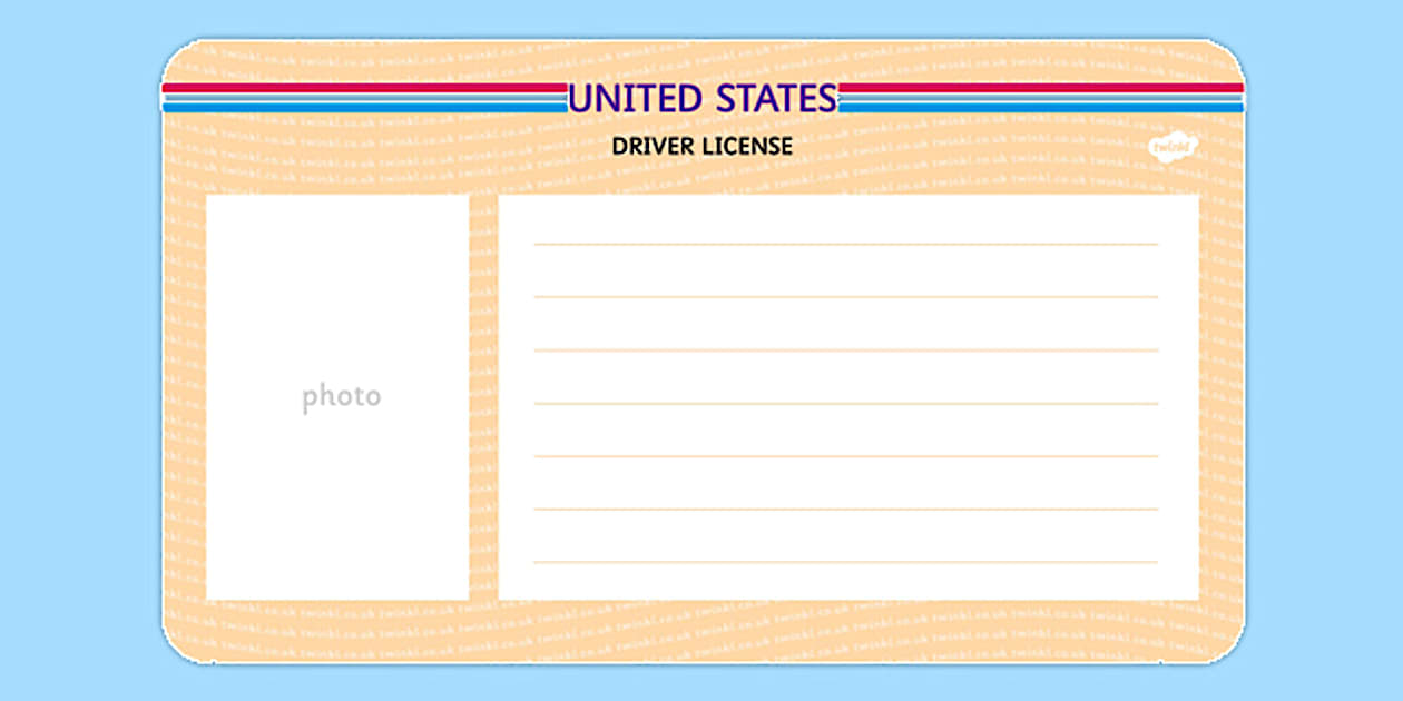 Blank Driver's License Template for Kids | Twinkl