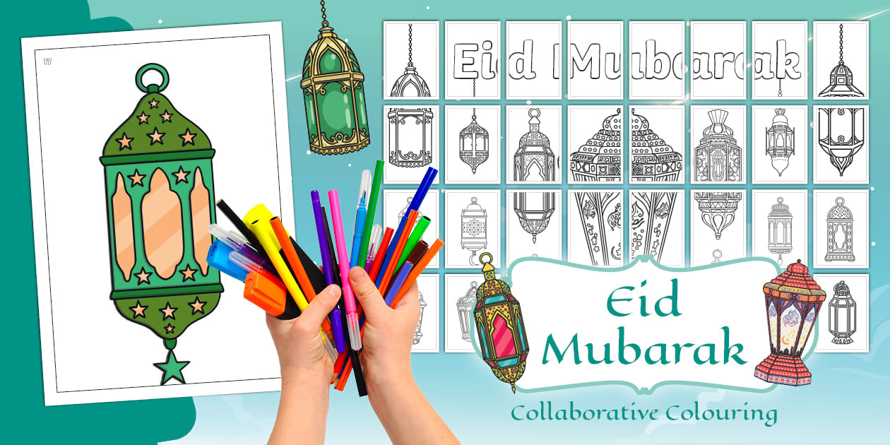 Eid Mubarak Collaborative Colouring for Ramadan