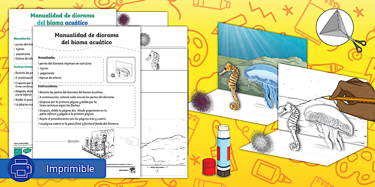 Diorama: Bioma acuático (Hecho por educadores) - Twinkl