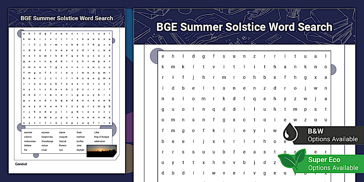 Summer Solstice Word Search (teacher made) - Twinkl