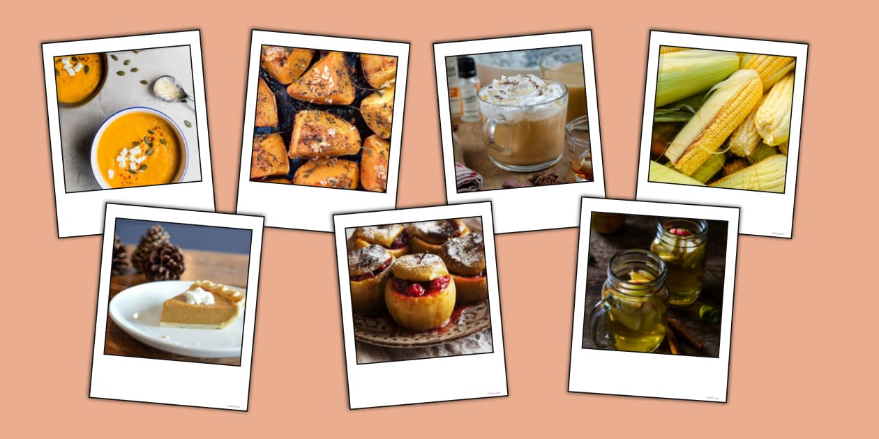 Autumn Food and Drink Instant Photo Style Display Images