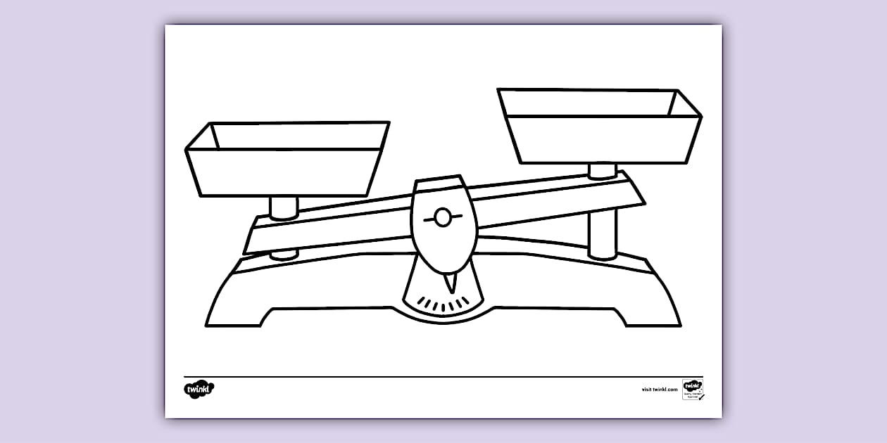 Weighing Scales Left Side Lower Colouring Sheet - Twinkl
