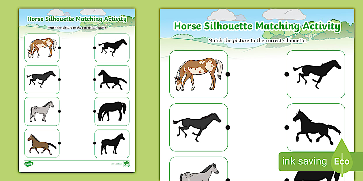 Horse Silhouette Matching Activity (teacher made) - Twinkl