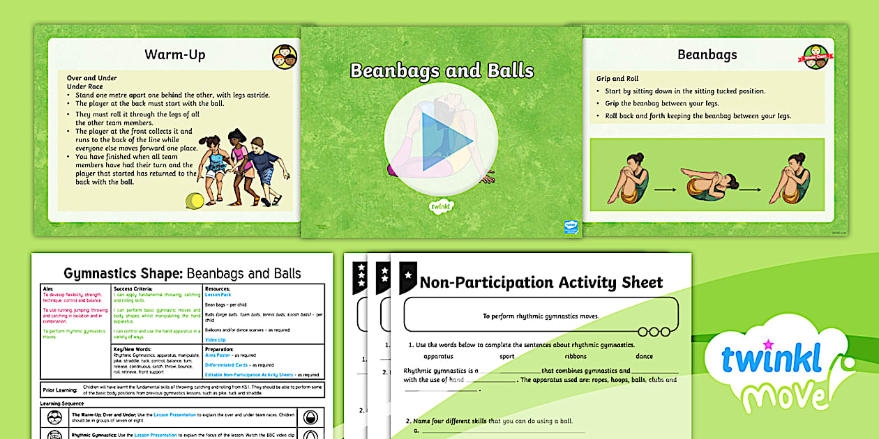 Beanbags and Balls - Year 3 PE Gymnastics Lesson - Twinkl