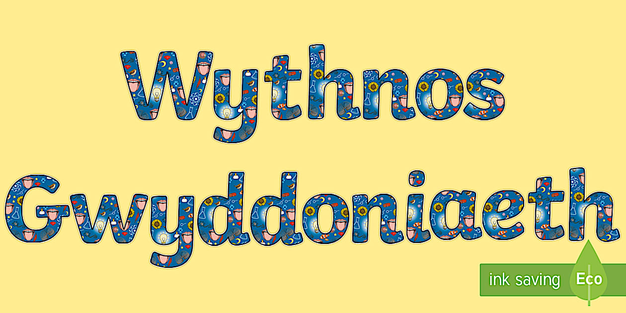 Llythrennau Arddangos Wythnos Gwyddoniaeth - Twinkl