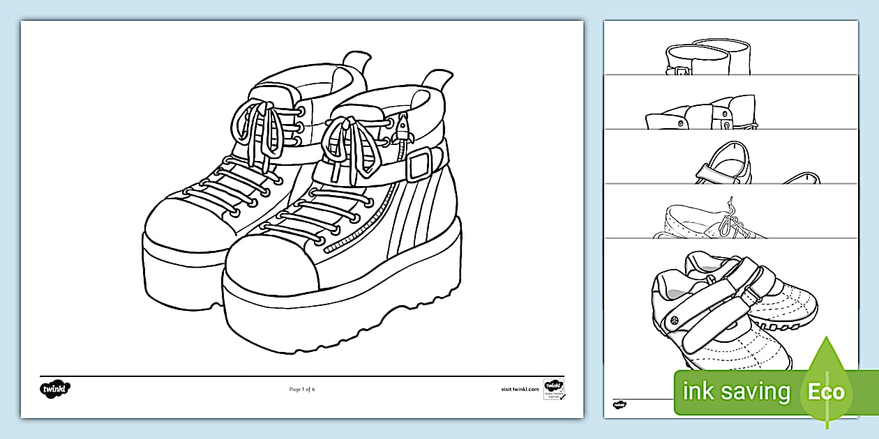 Shoe Templates - Primary Resources (teacher made) - Twinkl
