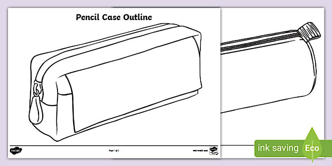 Pencil Case Outline (teacher made) - Twinkl
