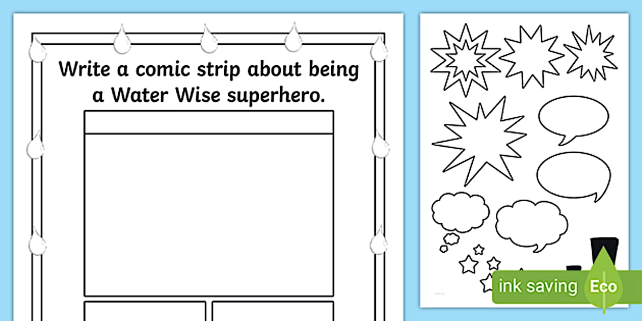 Water Wise Comic Strip Worksheet (teacher made) - Twinkl