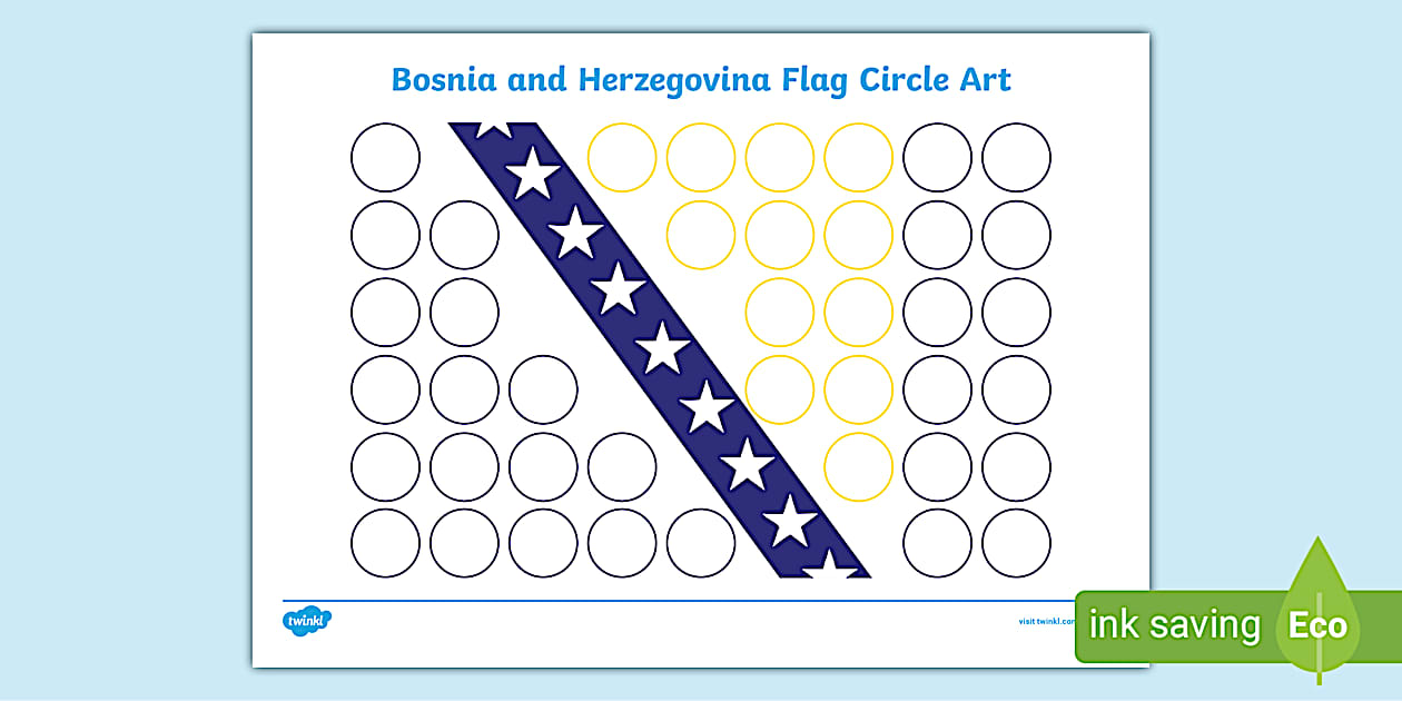 Bosnia and Herzegovina Flag Circle Art Worksheet | Twinkl