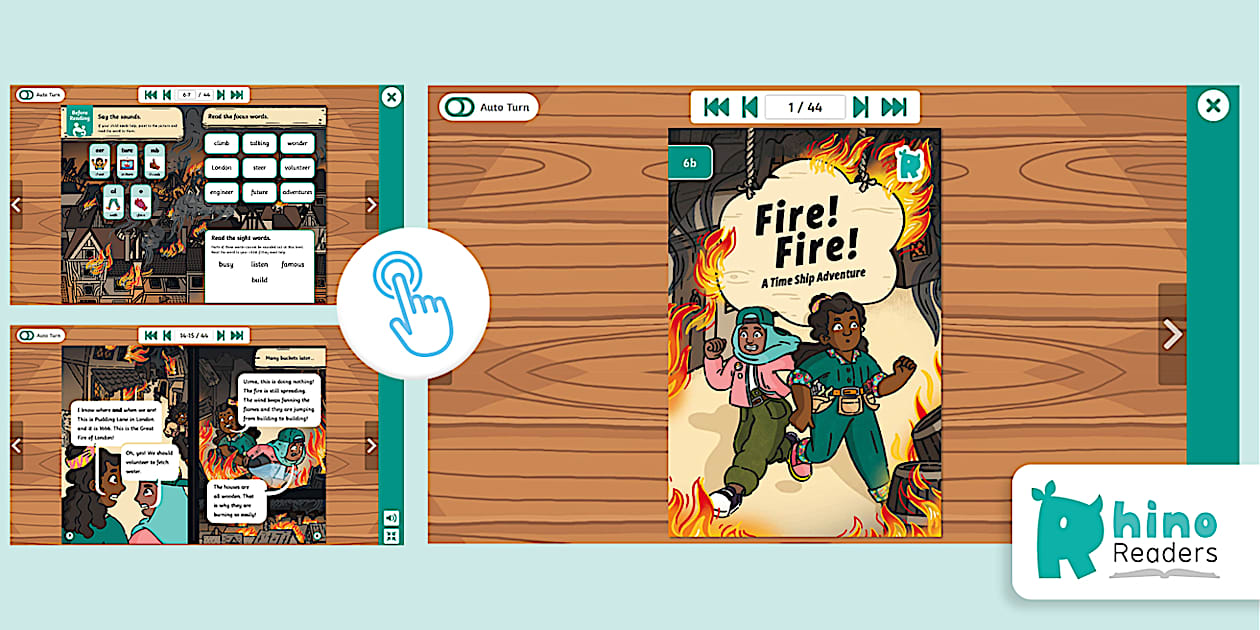 Level 6b Decodable Readers: Fire! Fire! A Time Ship Adventure