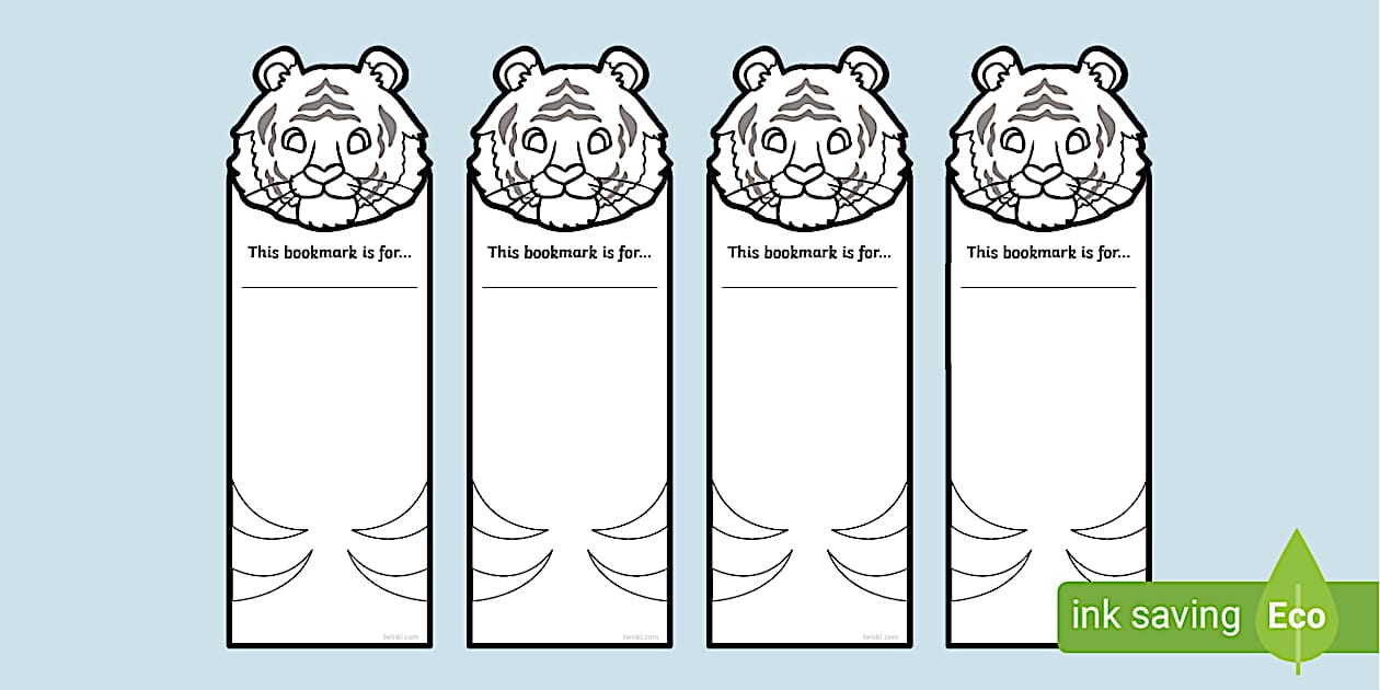 Tiger Bookmarks to Colour - Primary Resources