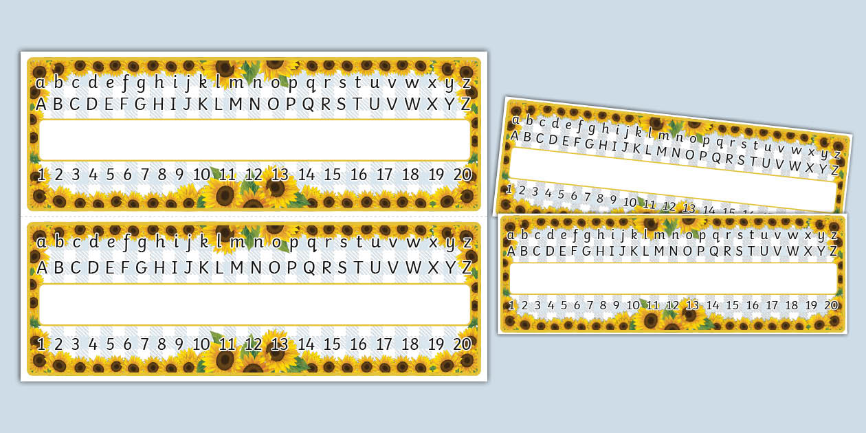 Sunflower-Themed Number and Alphabet Strips (Teacher-Made)