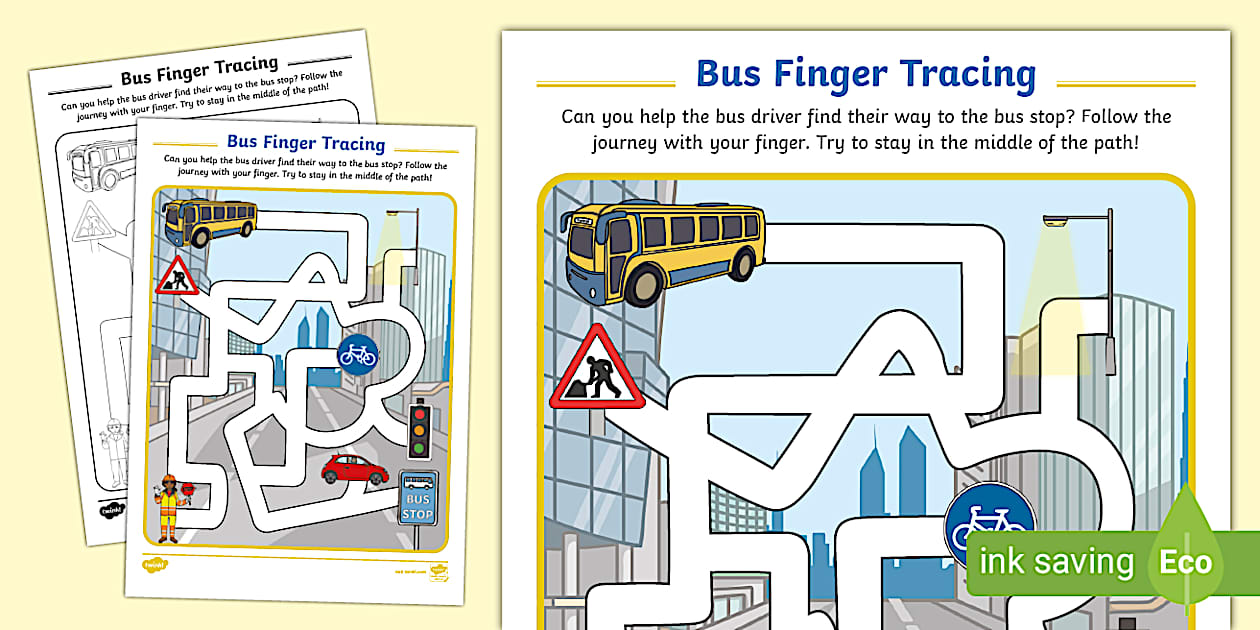 Bus Finger Tracing Activity (Hecho por educadores) - Twinkl