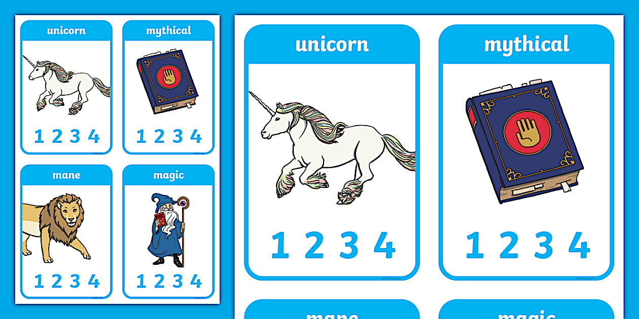 How Many Syllables in Unicorn? Clip Cards (teacher made)