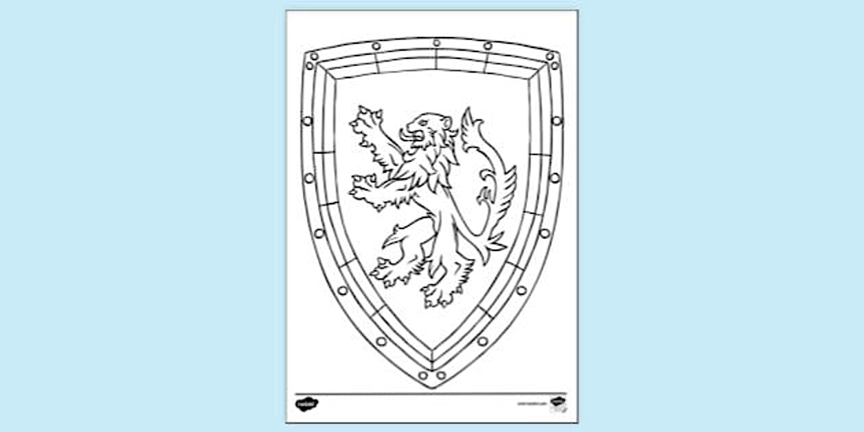 Scottish Medieval Shield Colouring Sheet | Colouring Sheets
