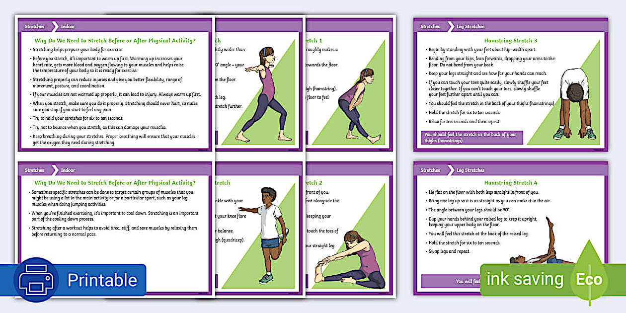Physical Education: Stretches Cards (teacher made) - Twinkl