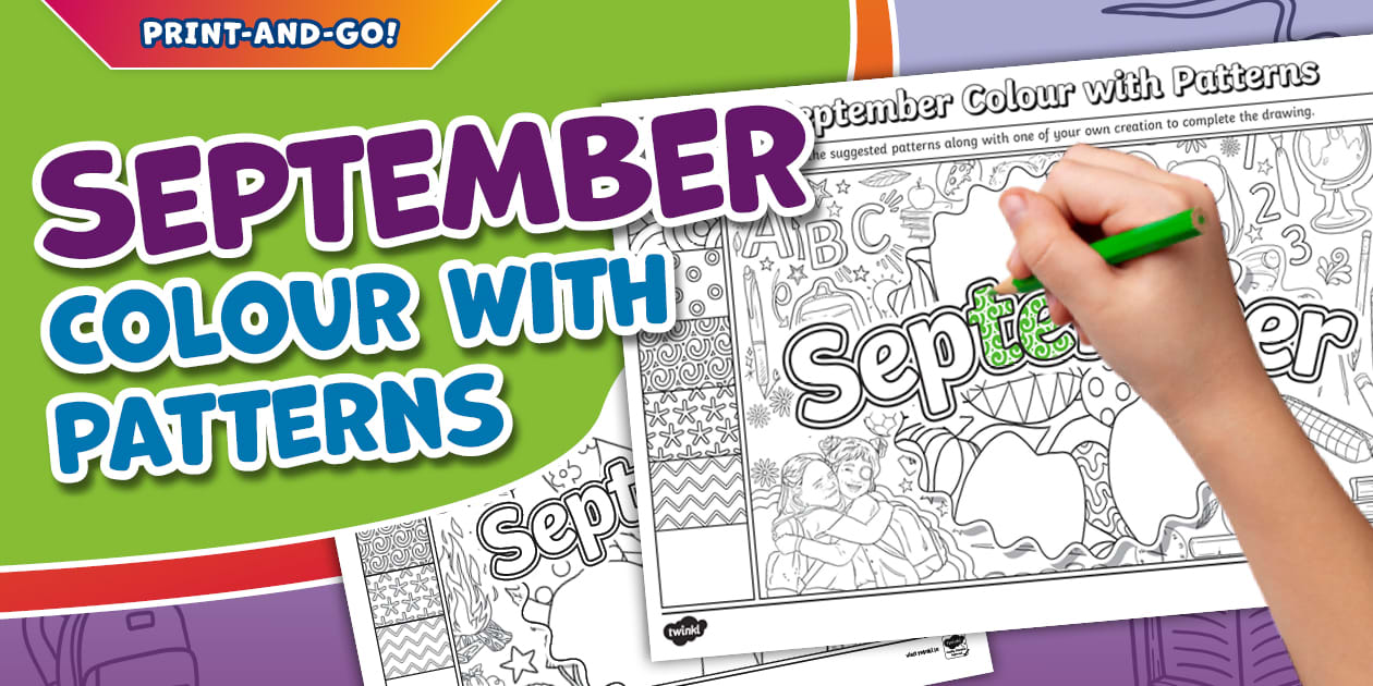 September-Themed Colour with Patterns Activity - Twinkl