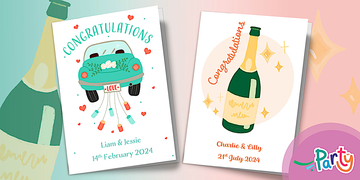 Wedding Card | Twinkl Party (Teacher-Made) - Twinkl