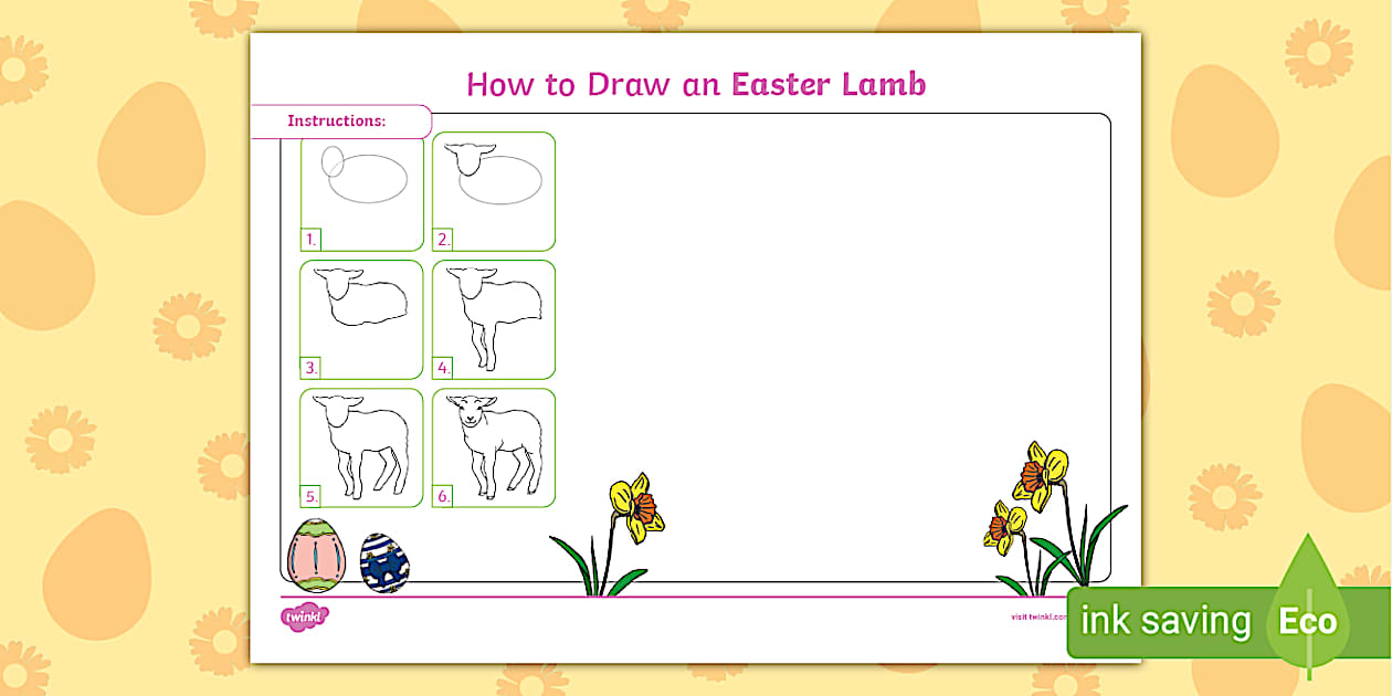 Easter Lamb Drawing - Primary Resources (teacher made)