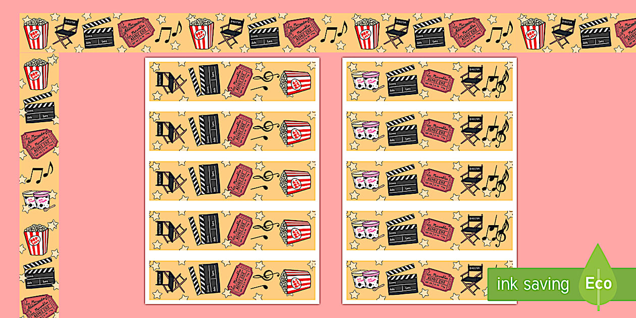 Movies Bulletin Board Borders (teacher made) - Twinkl