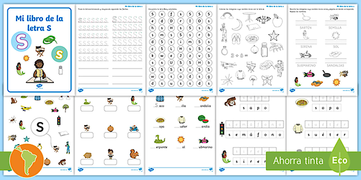 Editable Mi libro de actividades: La letra S - Twinkl
