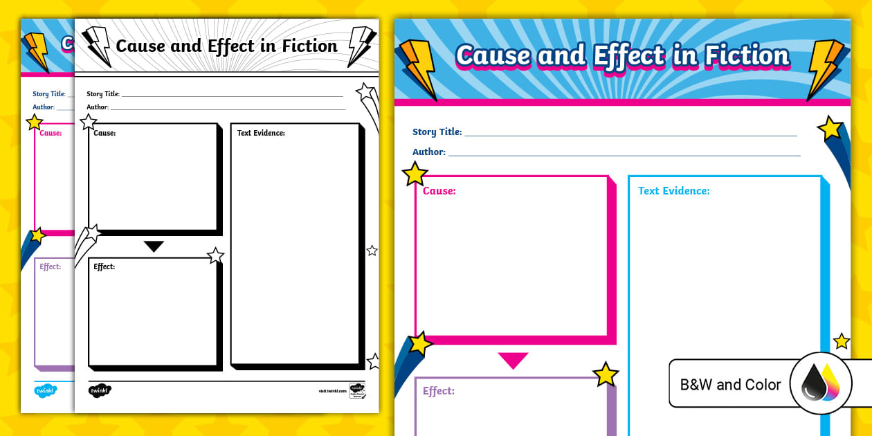 Third Grade Cause and Effect in Fiction Graphic Organizer
