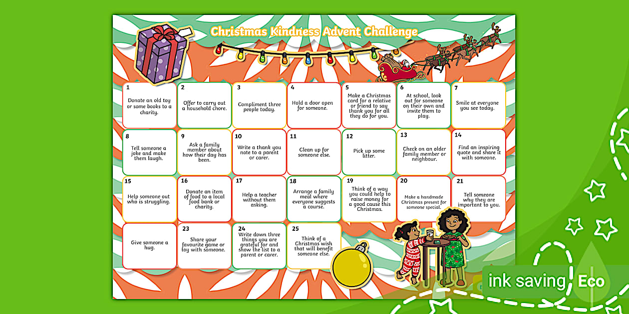 Christmas Kindness Advent Challenge (Teacher-Made) - Twinkl