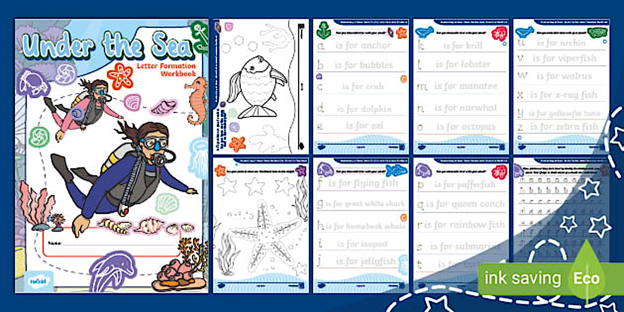 Handwriting At Home: Under the Sea Letter Formation Workbook