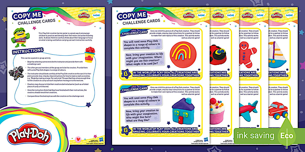 FREE! - Playdough Activities: Play-Doh Copy Me Challenge Cards