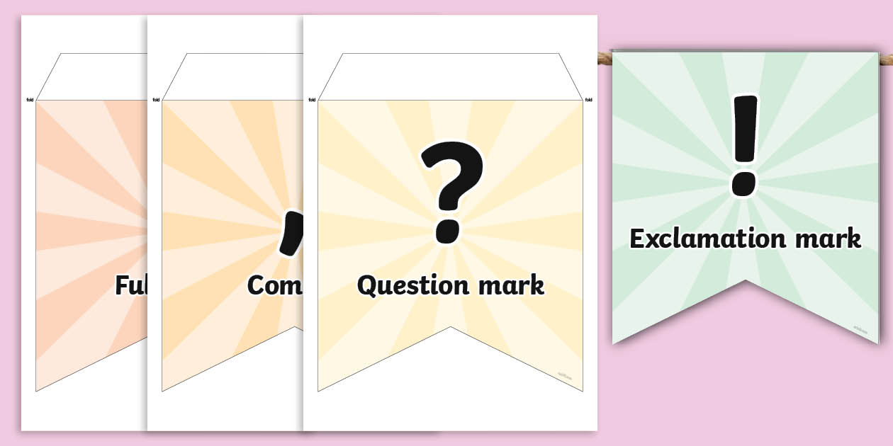 Punctuation Display Bunting, Punctuation Bunting, Display