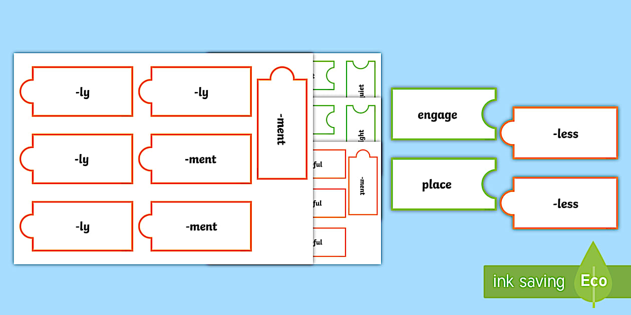 Editable Jigsaw Suffix Game (Hecho por educadores) - Twinkl