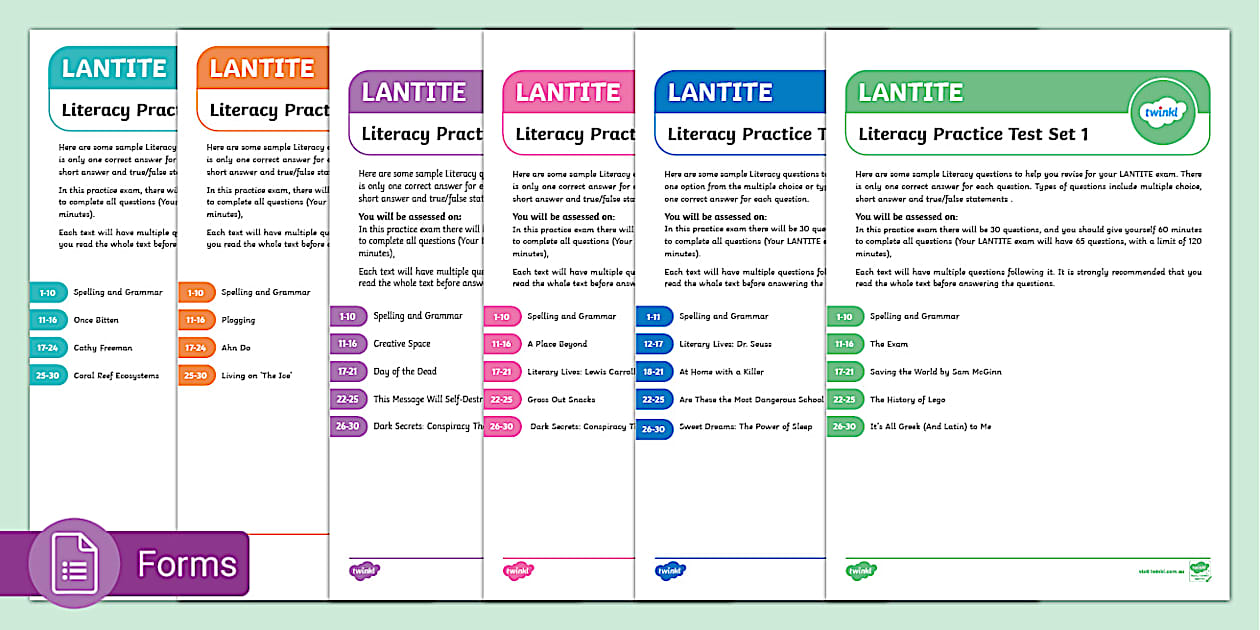 LANTITE Literacy Practice Test Pack (teacher made) - Twinkl