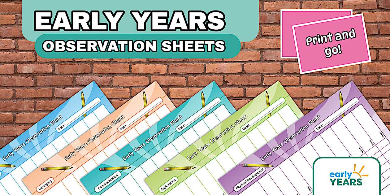 Early Years Observation Sheets