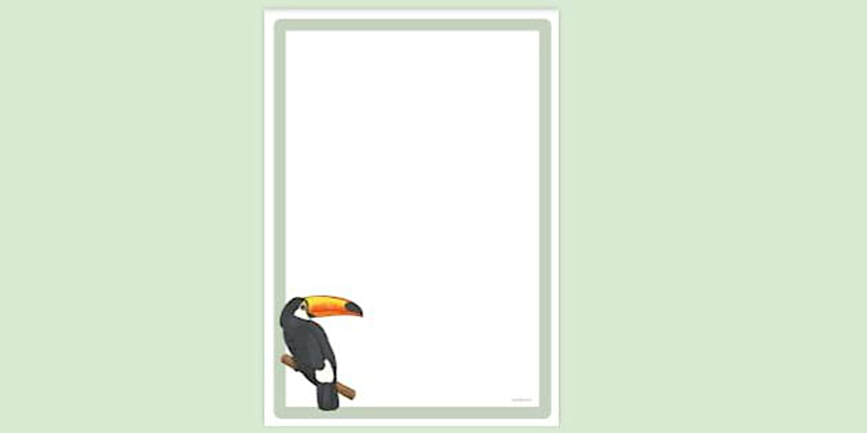 Simple Blank Toucan Outline Page Border (Teacher-Made)