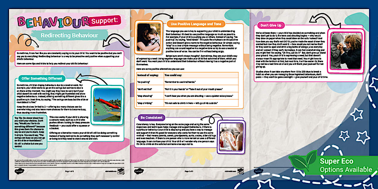 Behaviour Support: Redirecting Behaviour - Twinkl