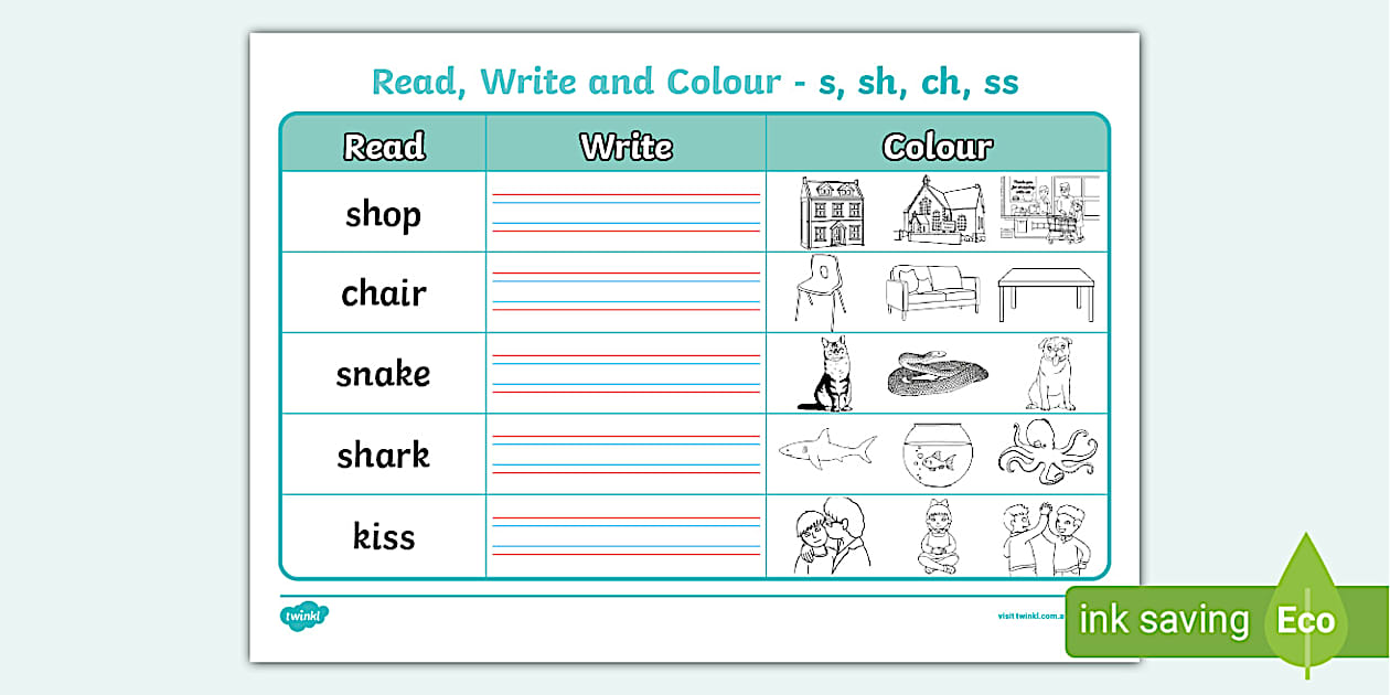 Read, Write and Colour (Teacher-Made) - Twinkl