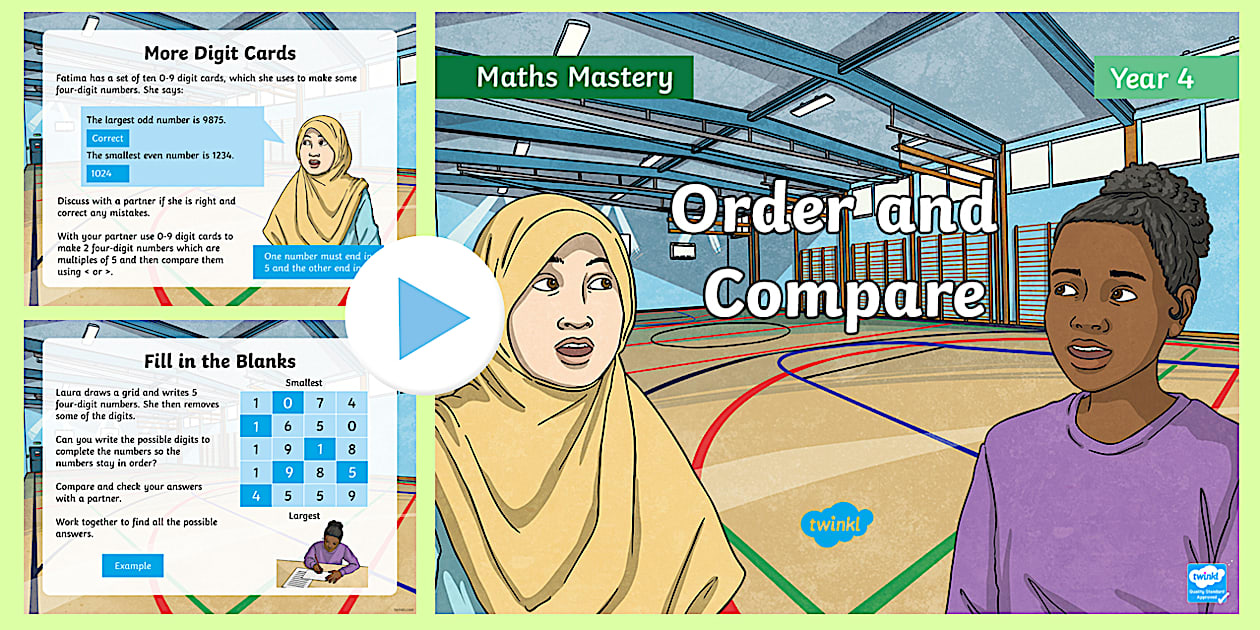 Year 4 Order and Compare Numbers Place Value Maths Mastery PowerPoint