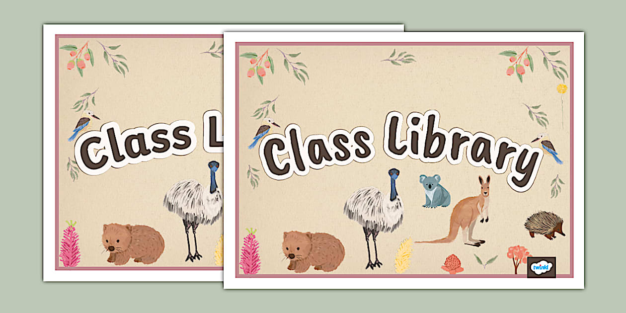 Home Among the Gum Trees Themed Class Library Display Poster