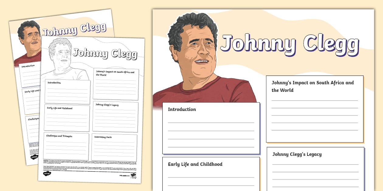 Johnny Clegg Fact File Template (Teacher-Made) - Twinkl