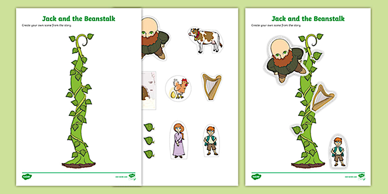 Jack and the Beanstalk Cutting Skills Activity - Twinkl