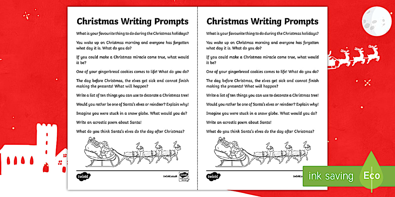 Christmas Writing Prompts (teacher made) - Twinkl